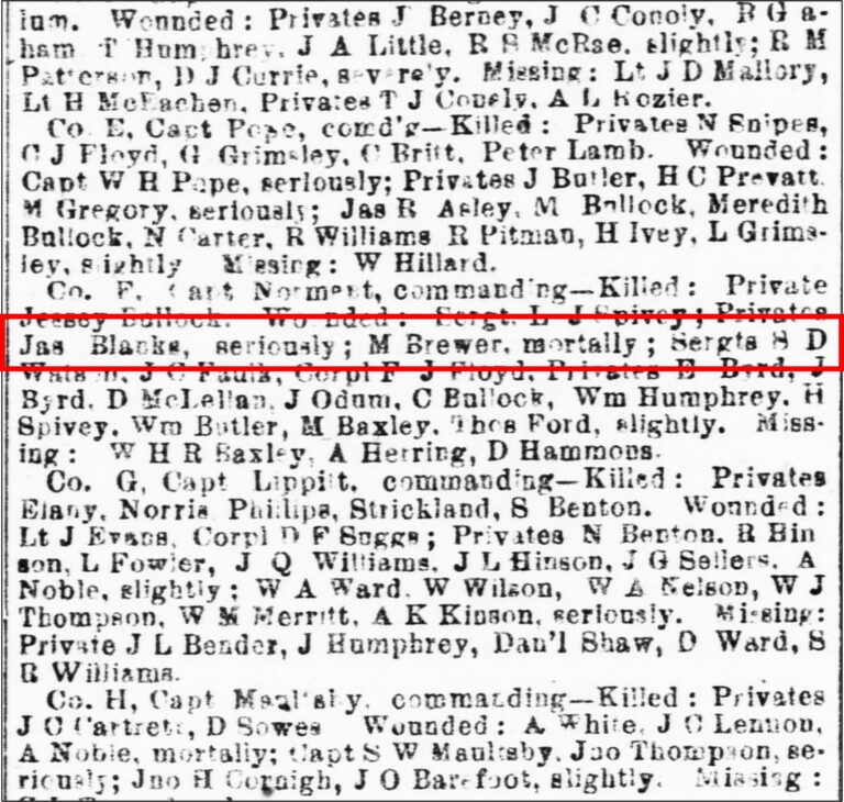 Private William Brewer: Killed Twice but Survived the War - Fifty-First ...